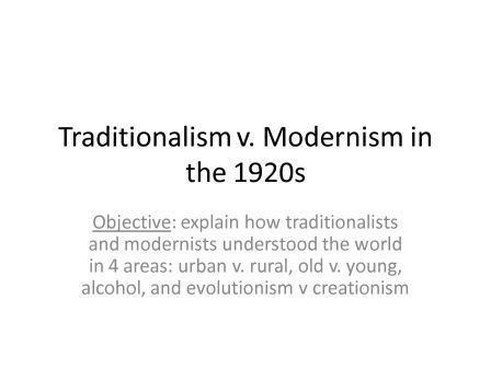 traditionalism modernism